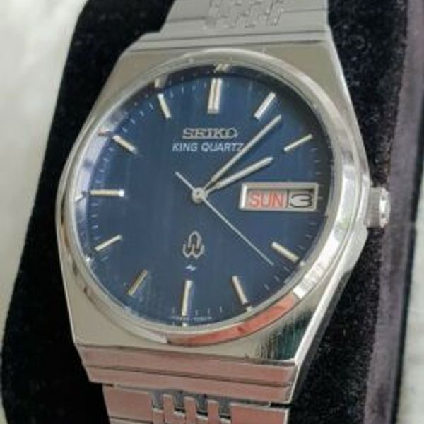 Seiko 5856 7040. King Quartz. Blue dial. May 1978. | WatchCharts