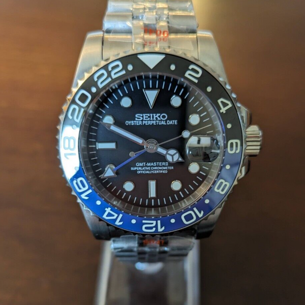 Batman Watch Seiko Mod Sub Functional GMT Nh34 Custom Build ...
