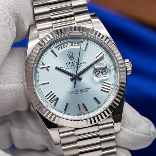 [WTS] ROLEX Day-Date 40mm Platinum Ice Blue Roman Dial 228236 – 2024 ...