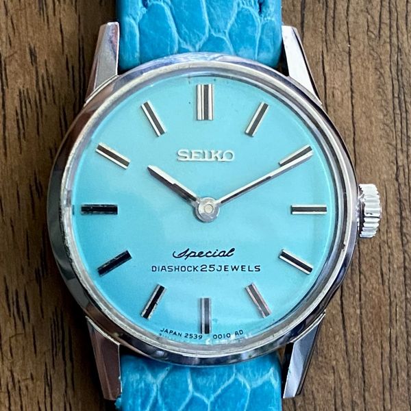 {SERVICED} 1970s Turquoise Lady Special Seiko 2539-0010 w/ Solid Gold ...