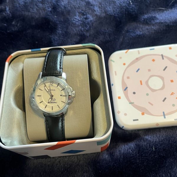 Fossil PR5426 Black Leather Strap Watch With Subaru Motif | WatchCharts ...