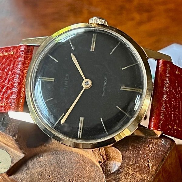 Great Mens vintage Timex MERCURY V-CONIC WATCH 1964 M24 serviced black ...