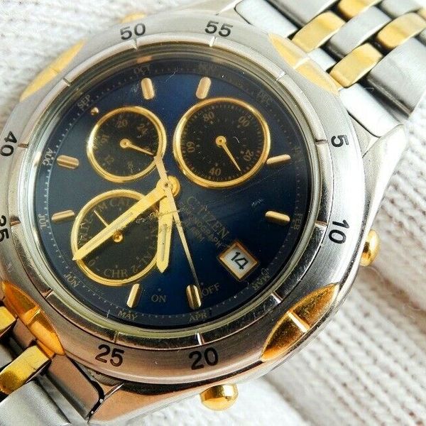 CITIZEN Alarm Chronograph 6870-H09319K Vintage Diver Japan Mens Watch ...