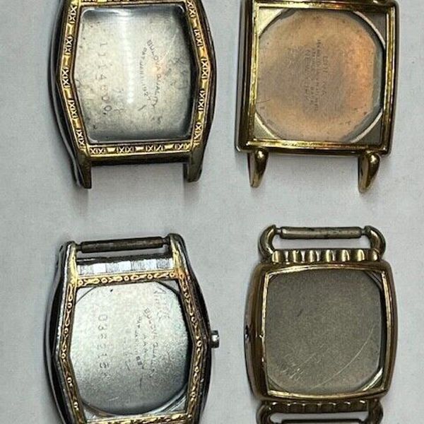 BULOVA WRISTWATCH CASES (4) 1927, 1950, VINTAGE BULOVA WRISTWATCH CASE ...