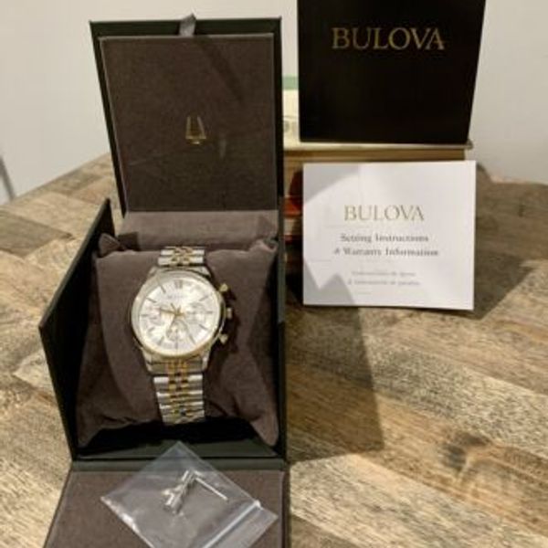 Bulova 98A287 Bulova 41MM Men's Chronograph Two-Tone Stainless Steel ...