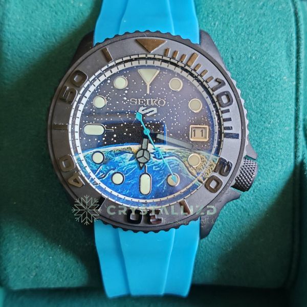 CUSTOM MOD SEIKO AUTOMATIC MOVEMENT 42MM SPACE EXPEDITION LUMINOUS DIAL ...