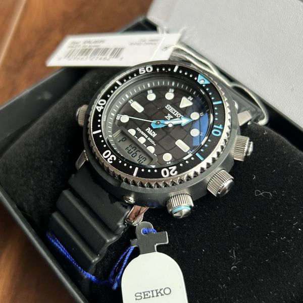 Seiko SNJ035 Black Solar Arnie Predator Prospex Men AnaDigi Dive Watch ...