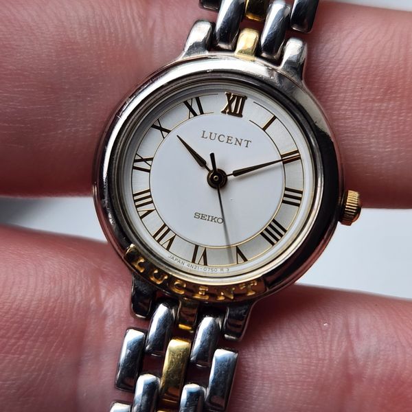 Vintage 1991, GOLD SEIKO LUCENT, LADIES QUARTZ DRESS WATCH, 4N21-035A ...