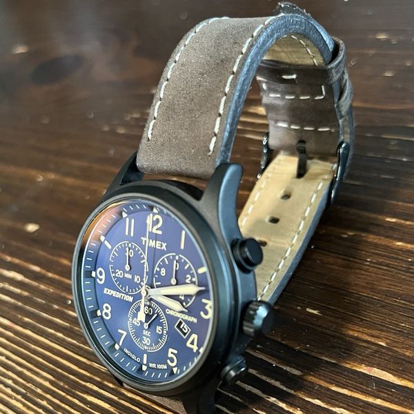 Timex Expedition Scout Chronograph Blue Dial Men's Watch Indigo 100m ...