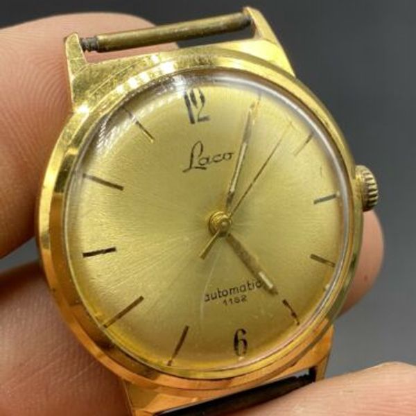 Vintage rare German Laco 1162 automatic watch, gold plated, runs - A53 ...