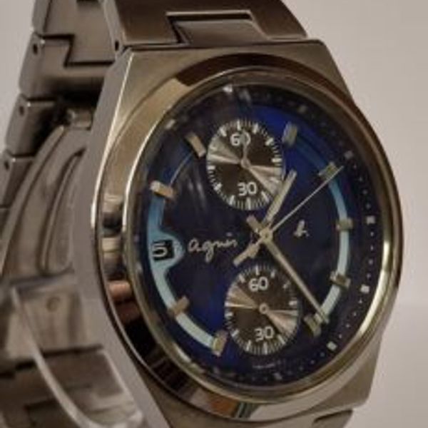 Agnes B / Seiko 7t94 / 0ax0 chronograph mend quartz watch | WatchCharts ...