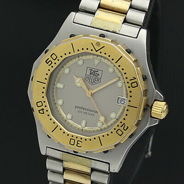 TAG HEUER Watch 3000 934.213 Quartz 18K Gold Plated St.Steel Date T444 ...