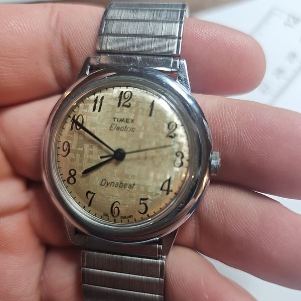 RARE 1970s Menâ s TIMEX Electric, LENTICULAR DIAL DYNABEAT NO RESERVE ...