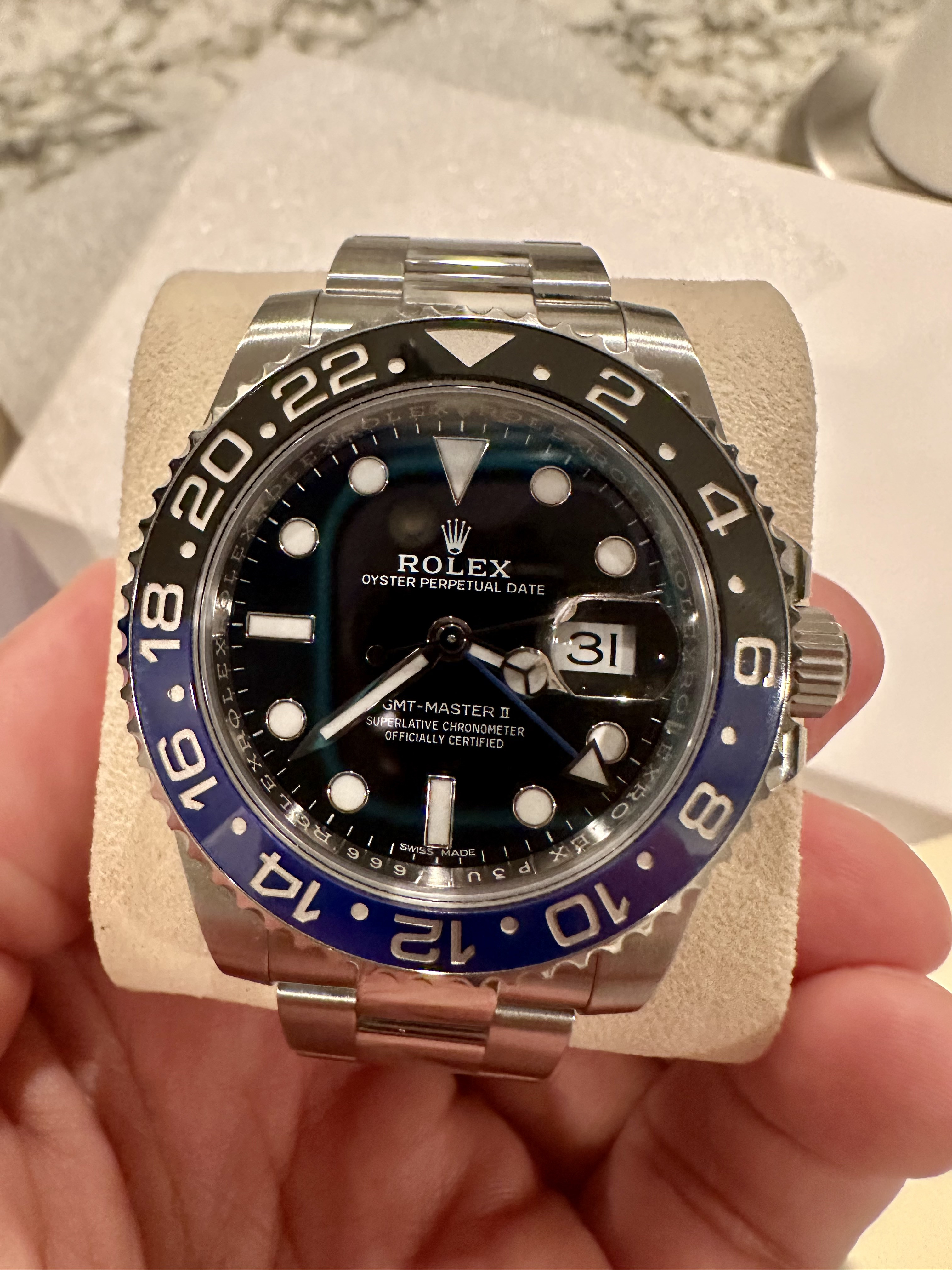 ROLEX BATMAN GMT Master II 116710BLNR COMPLETE SET | WatchCharts ...