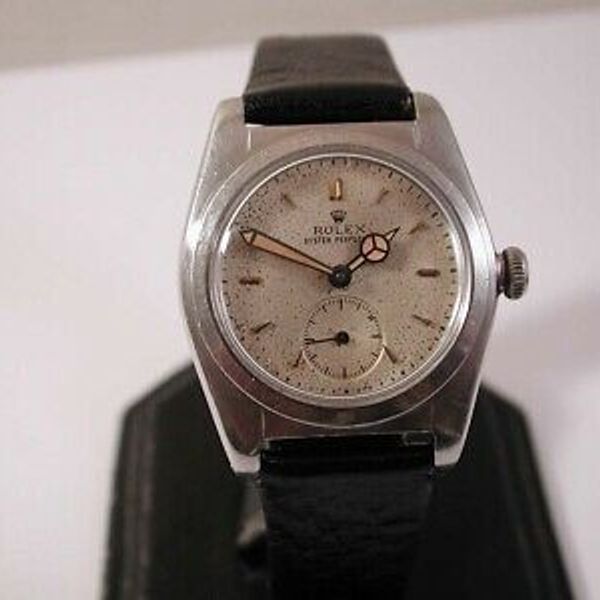 1940's SS Rolex Oyster Perpetual Bubbleback Chronometer Ref 2940. NO ...