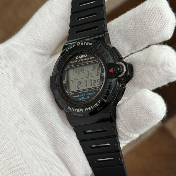 Rare Vintage Casio MAP-100 Map Meter Menâ s Digital Sports Watch JDM ...