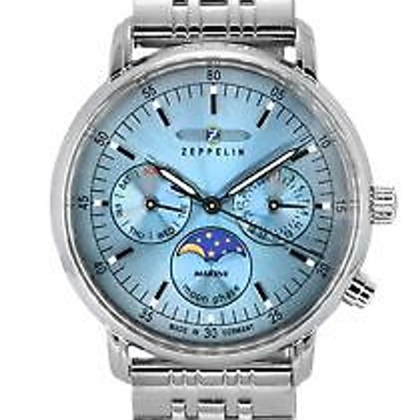 Zeppelin LZ14 Marine Fase Lunar Acero inoxidable Esfera Azul Z8637M3 ...