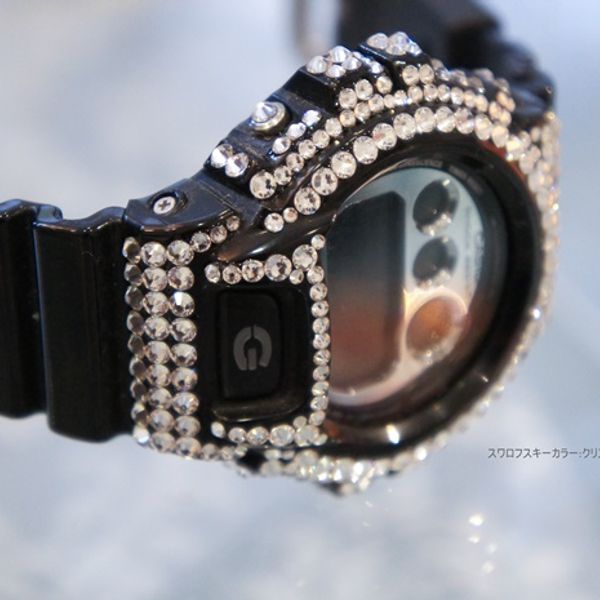 CASIO G-SHOCK Casio G-Shock black custom Swarovski sparkling gift ...
