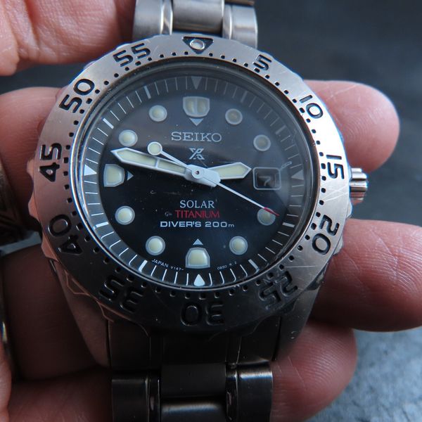 Titanium Seiko Solar Diver's 200M Quartz Men Watch | WatchCharts ...