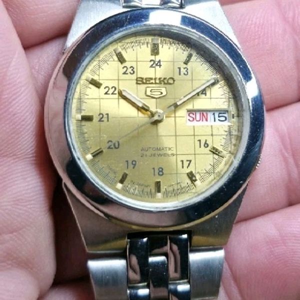 Vintage Rare 100% Original Seiko Gold Dial 7S26A Automatic Movement ...