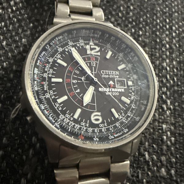 Citizen Eco-Drive Nighthawk WR200 Pilot Solar Watch Men's Model # B877 ...