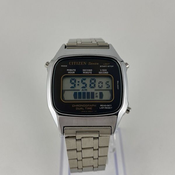 Vintage Citizen Seven Chronograph Digital Watch-Minty Condition-Runs ...