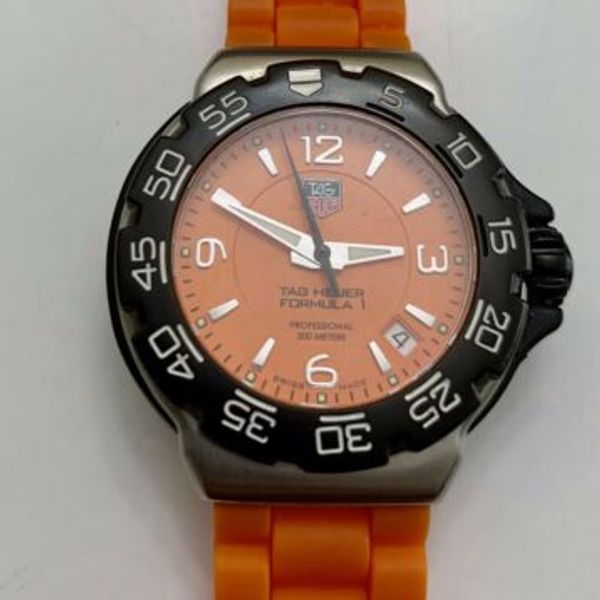 Mint Tag Heuer Formula 1 Midsize Orange Rubber Strap Quartz WAC1213 ...