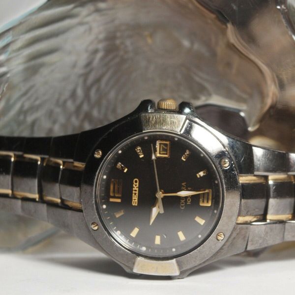 SEIKO (7N42-OCHO) COUTURA MEN'S QUARTZ WATCH IN BLACK & GOLD / SAPPHIRE ...