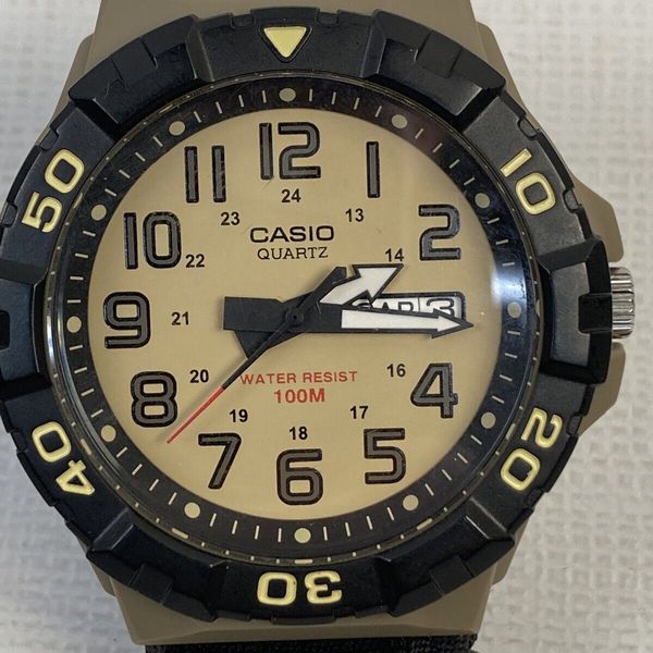 Casio Watch Mens 50mm Brown Day Date Military Sport MRW210H Needs ...