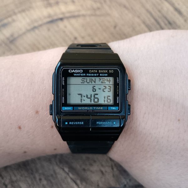 Orologio vintage " CASIO " DATA BANK 50 675 DB - 55W anni '80 JAPAN modello raro | WatchCharts ...