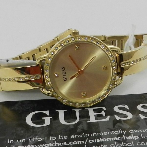 GUESS Gold-Tone Crystal Analog Watch NO BOX | WatchCharts Marketplace