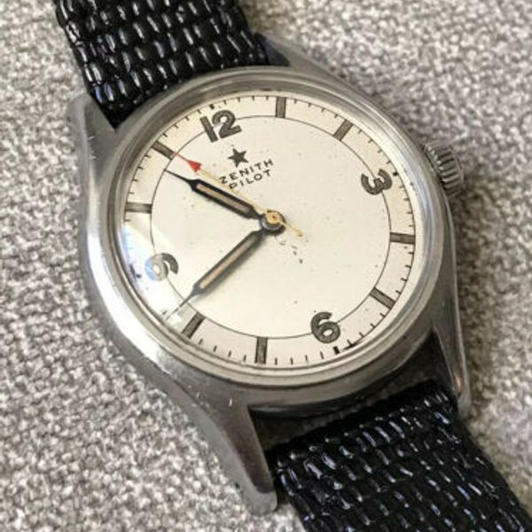 Rare 1945 ZENITH PILOT Military Style Wristwatch - Cal 12-456 Clean ...