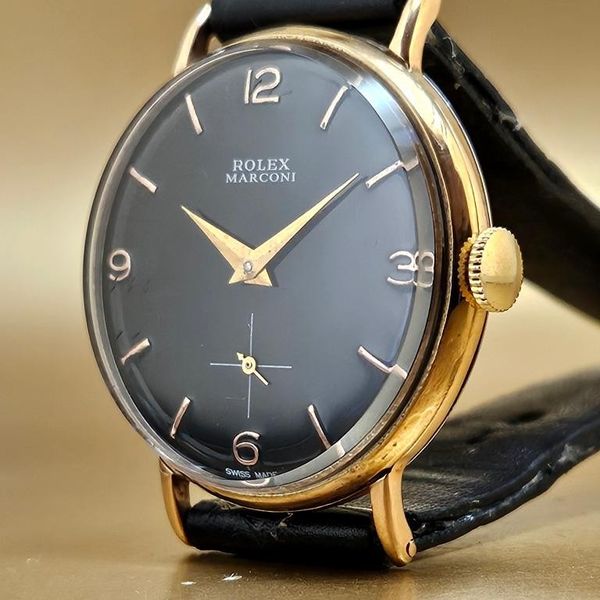 VINTAGE & FINE ROLEX MARCONI MANUAL HAND WINDING 1950's BLACK DIAL ...