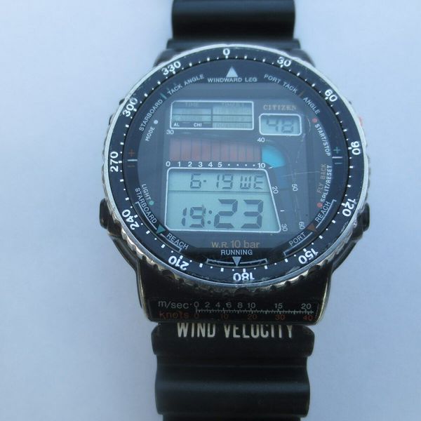 Rare Vintage Citizen D120-312597 TA WindSurfing LCD Digital Watch Japan ...