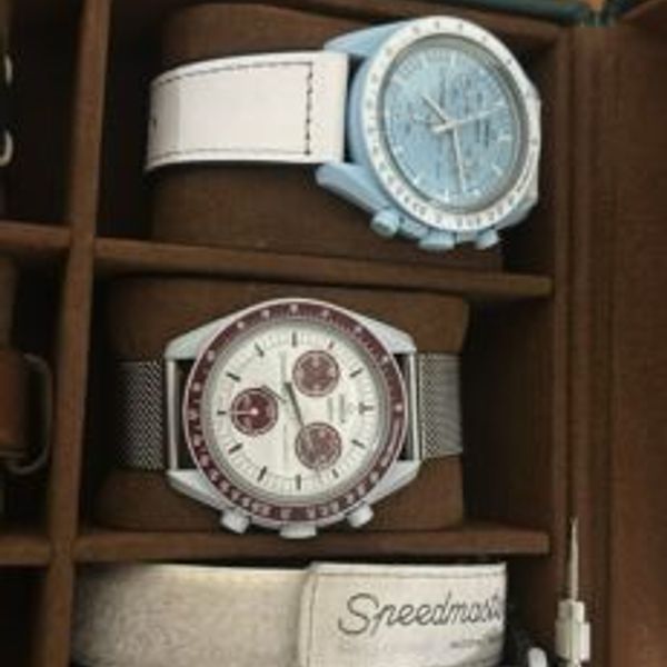 Omega X Swatch Moonswatch Uranus With Box And Papers + Aftermarket Band ...