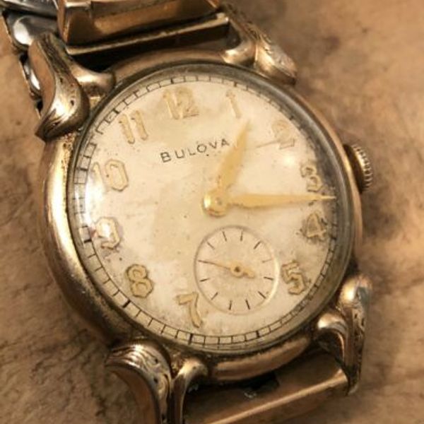 Vintage Mens Bulova 10BM USA 10K RGP top L1 Manual Wind Not Running For ...