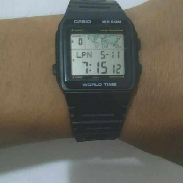 ULTRA RARE VINTAGE CASIO 643 W-50U MEN'S DIGITAL WATCH 1980s WORLD TIME ...