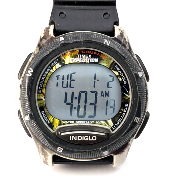 2007 TIMEX EXPEDITION Realtree Camo Indiglo Calendar Chrono Digital ...