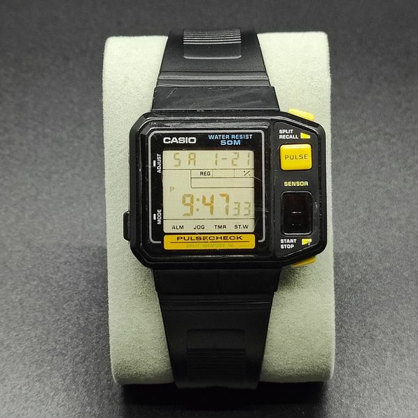 Vintage Casio Pulsecheck Digital Watch JP-100W 509, WORKS UNTESTED Rare ...
