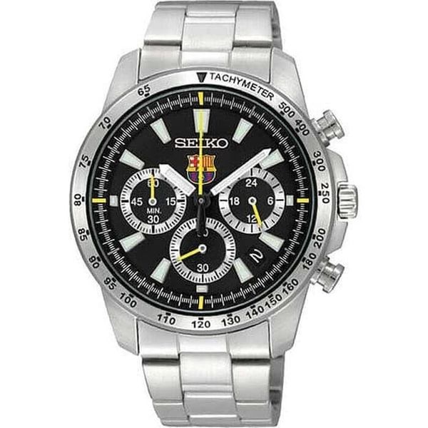 SEIKO SSB073P1 Chronograph FC Barcelona Football Steel Quartz Watch ...