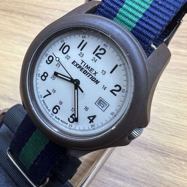 Timex Expedition T49101 INDIGLO WR 50M MEN'S WATCH NEW BATTERY. 40MM ...