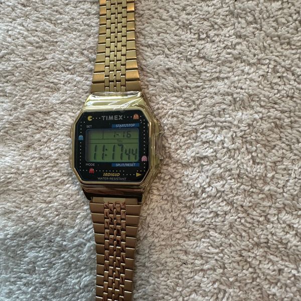 Timex T80 x PAC-MAN 34mm Stainless Steel GOLD TONE Watch | WatchCharts ...