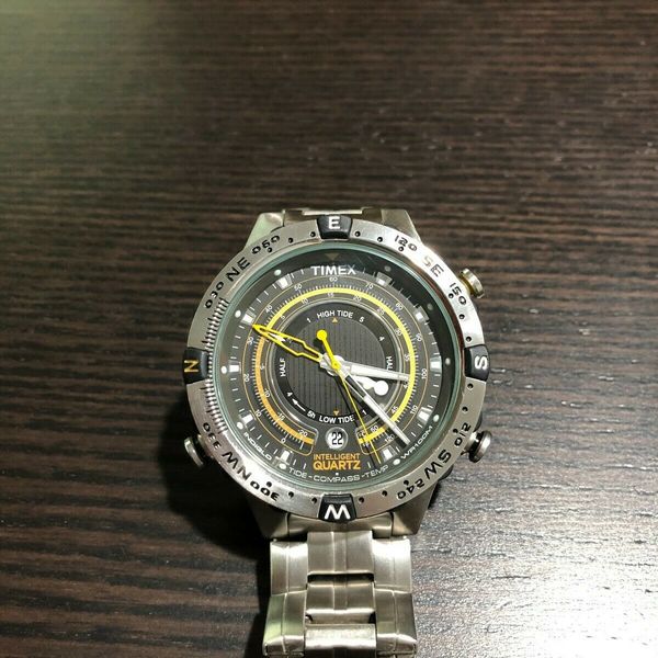 TIMEX 1854 INTELLIGENT QUARTZ BLACK DIAL STAINLESS STEEL BRACELET ...