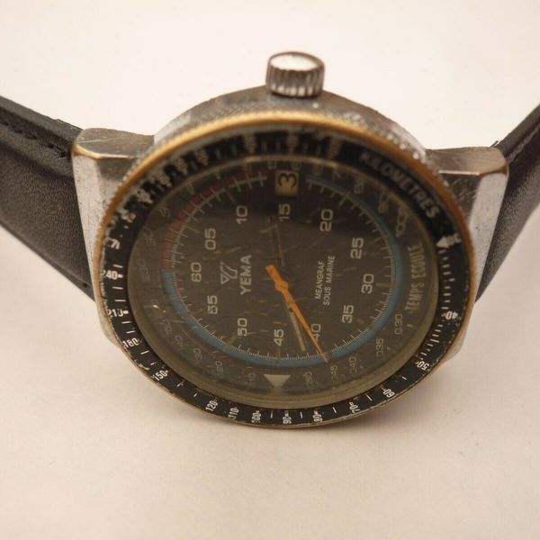 Yema Meangraf Sous Marine Temps Ecoule Hand Wind 921214 Vintage Watch ...