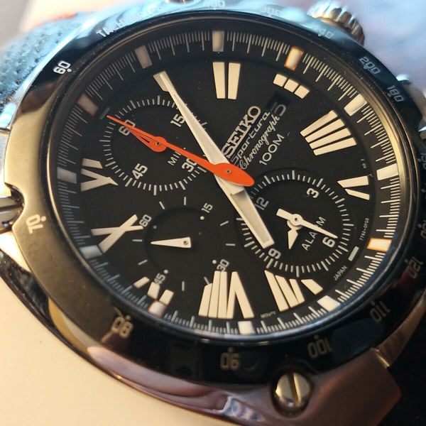 Seiko Sportura Chronograph 100m mens watch REF. 7T62-0ED0 Vintage | WatchCharts Marketplace