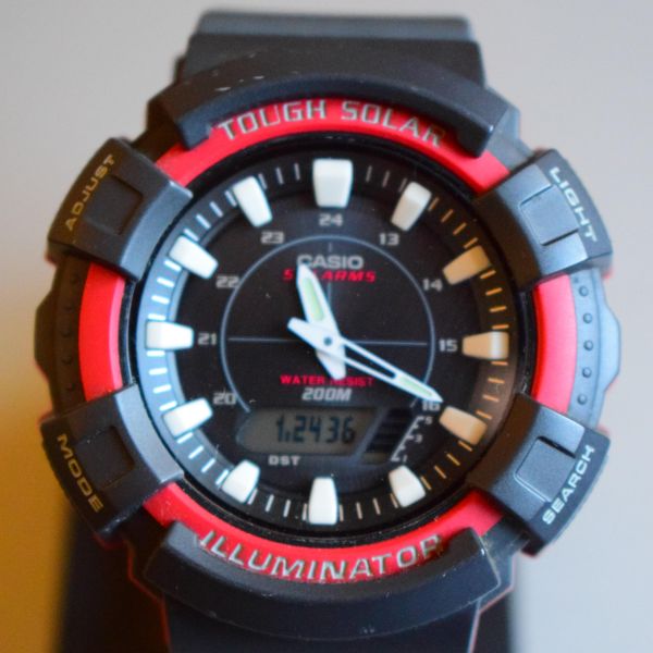 FS: CASIO AD S800 WH ANA-DIGI "BLACK/RED" | WatchCharts Marketplace