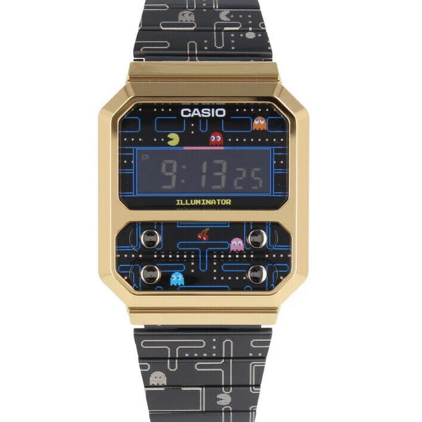 [UNUSED] Casio Vintage x PAC-MAN A100WEPC-1BJR Digital Gold Mens Watch ...