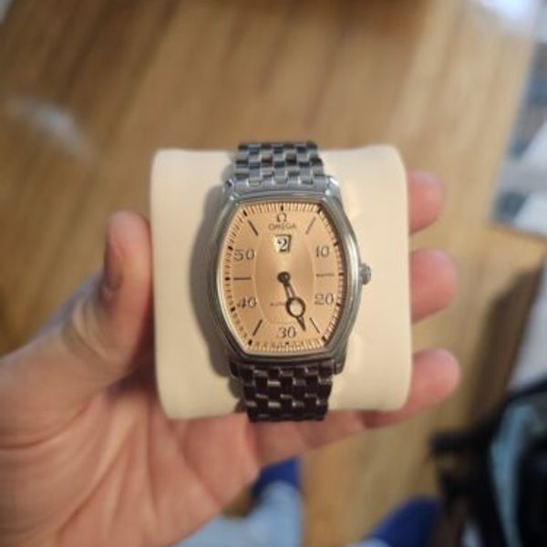 Omega Deville Prestige Stainless Steel Salmon Dial Jump Hour /Jumping ...