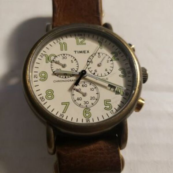 Timex Weekender Chronograph Men's Watch TW2P85300 New Battery Bad Band ...