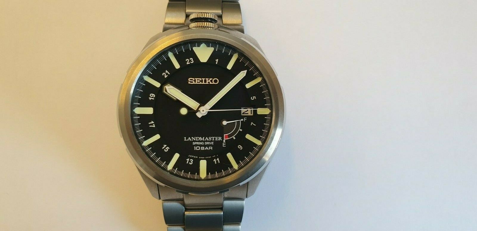 SEIKO PROSPEX LANDMASTER SBDB015 Spring Drive Black Dial Titanium ...